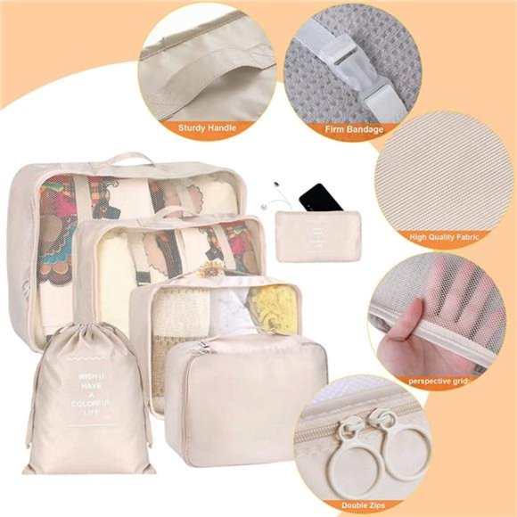 Storage & Organization | 6 Set Packing Cubes For Suitcases Kingdalux ...